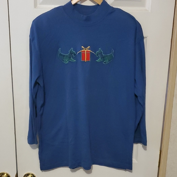Antics | Tops | Antics Blue Long Sleeve Womans T With Dog And Gift ...